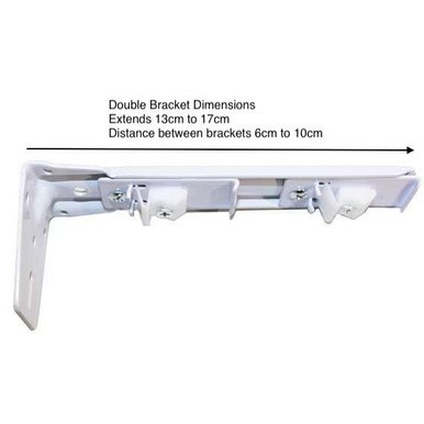 SUPERGLIDE Extendible Double Curtain Track Brackets Black White