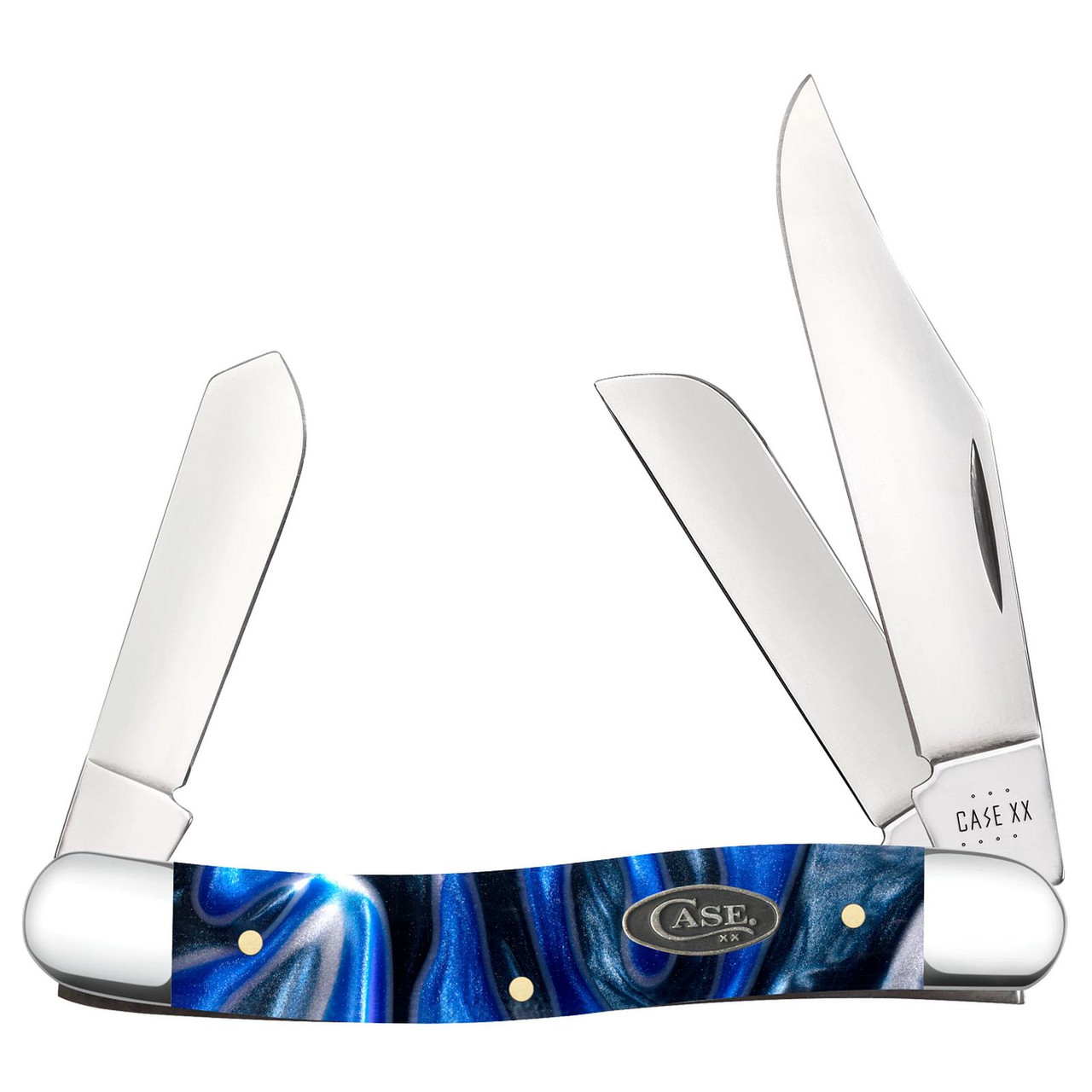 Case XX Stockman Ocean Blue Kirinite 70566 Stainless Steel Folding ...