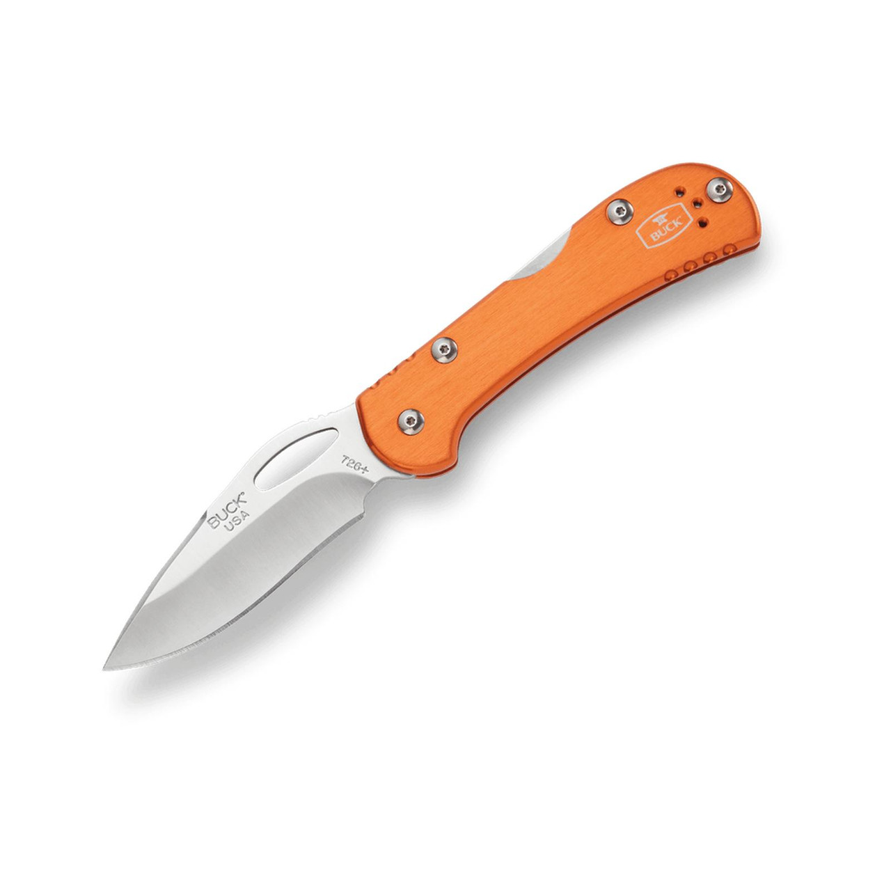 Buck Knives 726 Mini SpitFire Knife Orange 2 3/4" Folding - Fin Feather ...