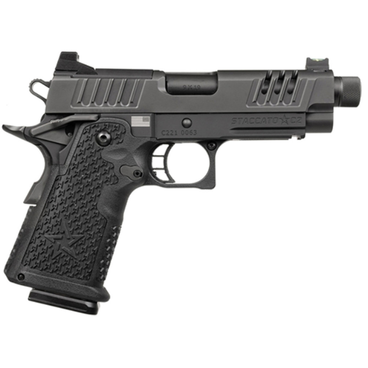 STACCATO 2011 C2 9mm 4.5in Threaded Optic Ready DLC 16rd Pistol - Fin Feather Fur Outfitters