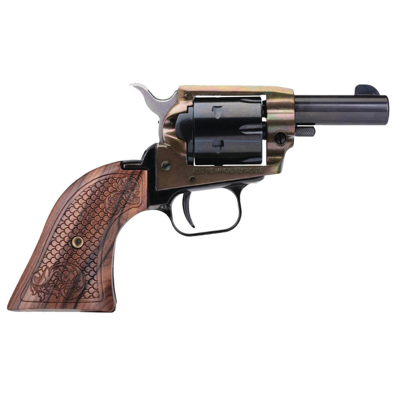 Heritage Barkeep Custom Scroll Wood Grips .22 LR 2 in. Barrel Simulated ...