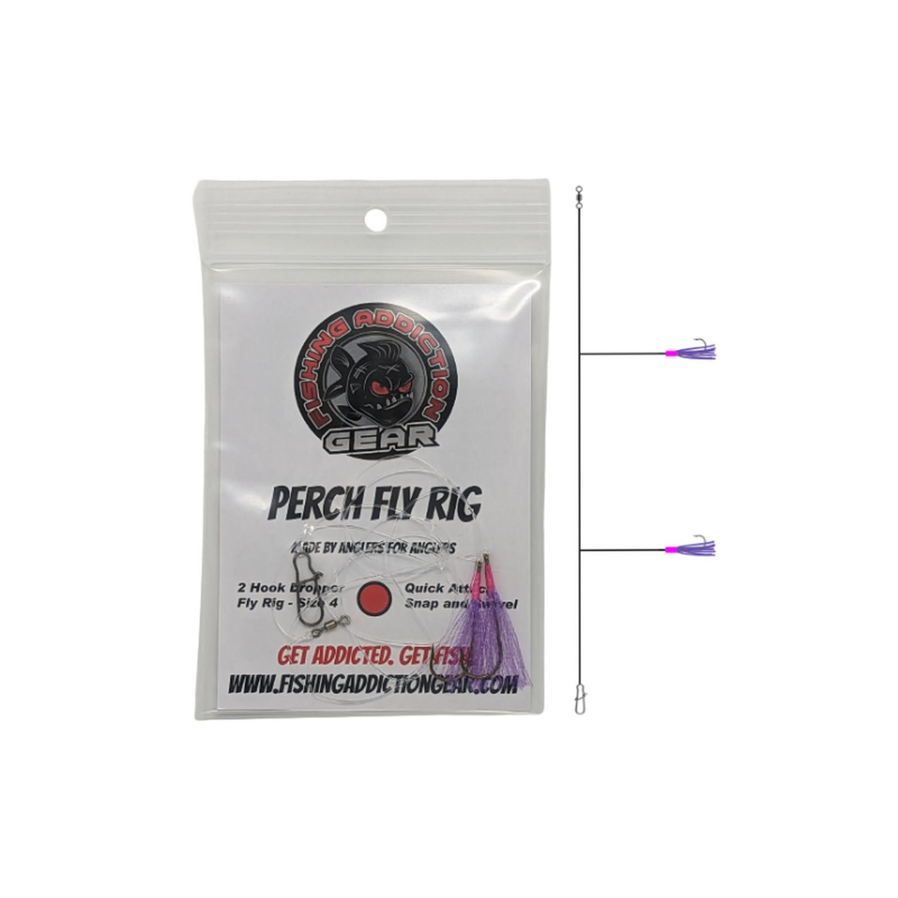 Fishing Addiction Perch Fly Rig Purple Flash - Fin Feather Fur Outfitters
