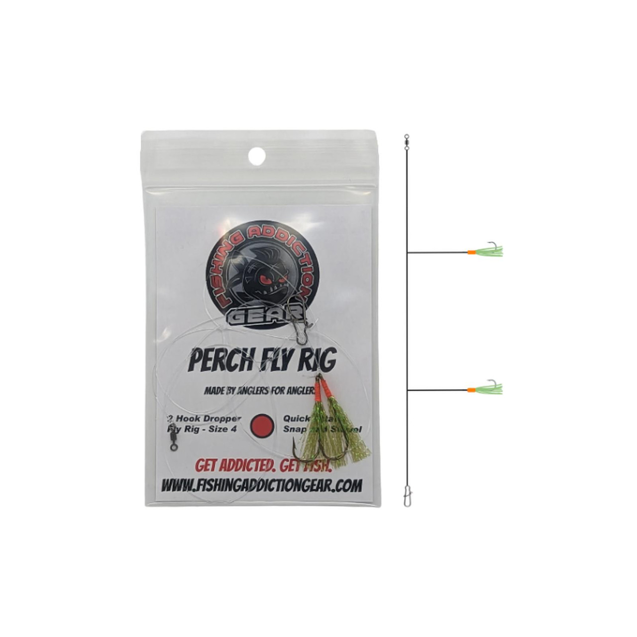 Fishing Addiction Perch Fly Rig Mtn Dew - Fin Feather Fur Outfitters