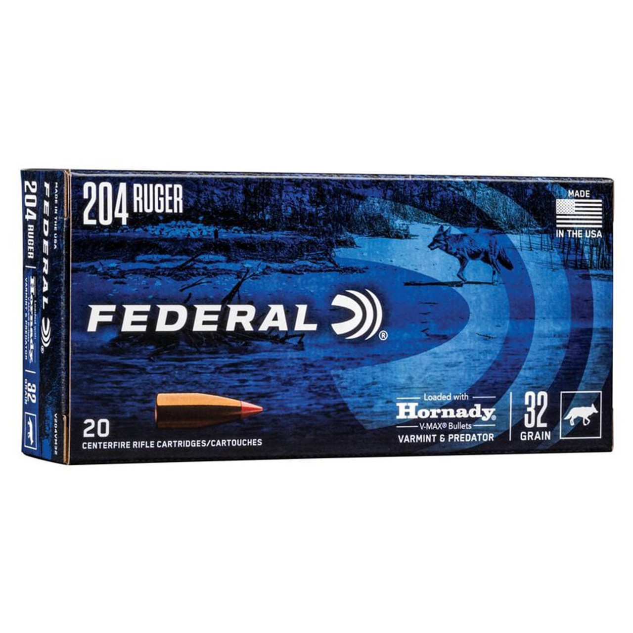 Federal Varmint & Predator 204 Ruger 32 Grain 20 Rounds - Fin Feather ...
