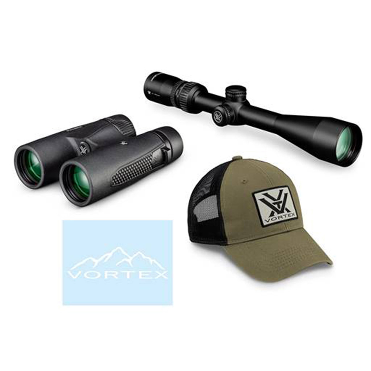 Vortex Optics Binoculars Bundle Scope, Hat, Binoculars, Sticker - Fin ...