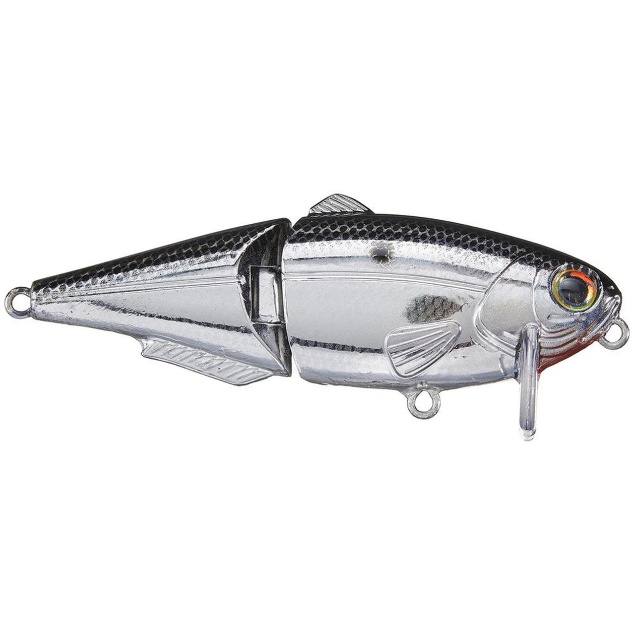 Strike King Wake Shad 2.0 Jointed Wakebait 4" Mirage Chrome Black - Fin ...