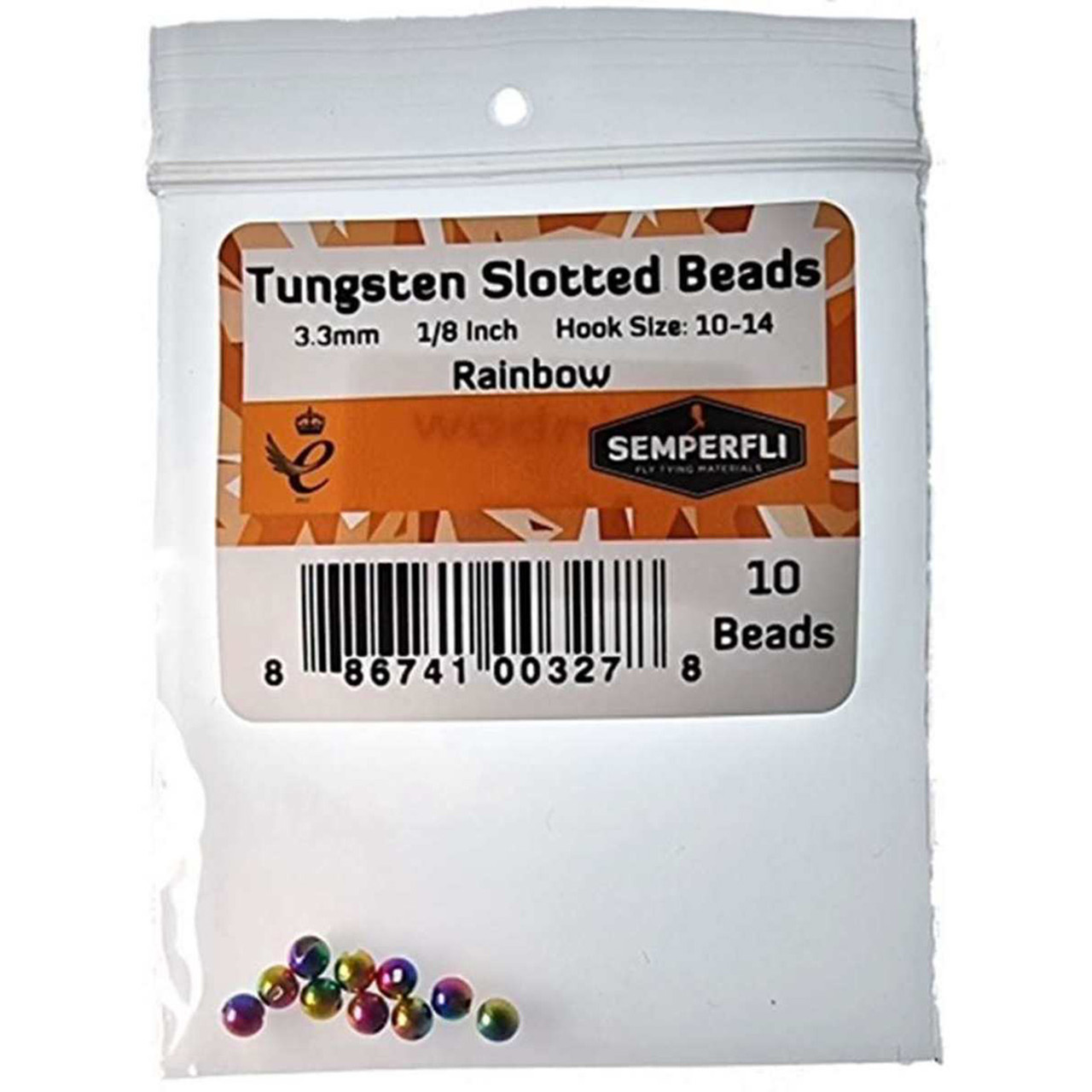 Semperfli Tungsten Slotted Beads 3.3mm (1/8 inch) Rainbow - Fin Feather ...