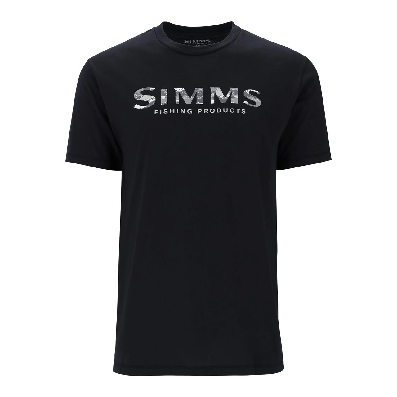 Men's Simms Shroud Fill Logo T-Shirt Black M - Fin Feather Fur Outfitters