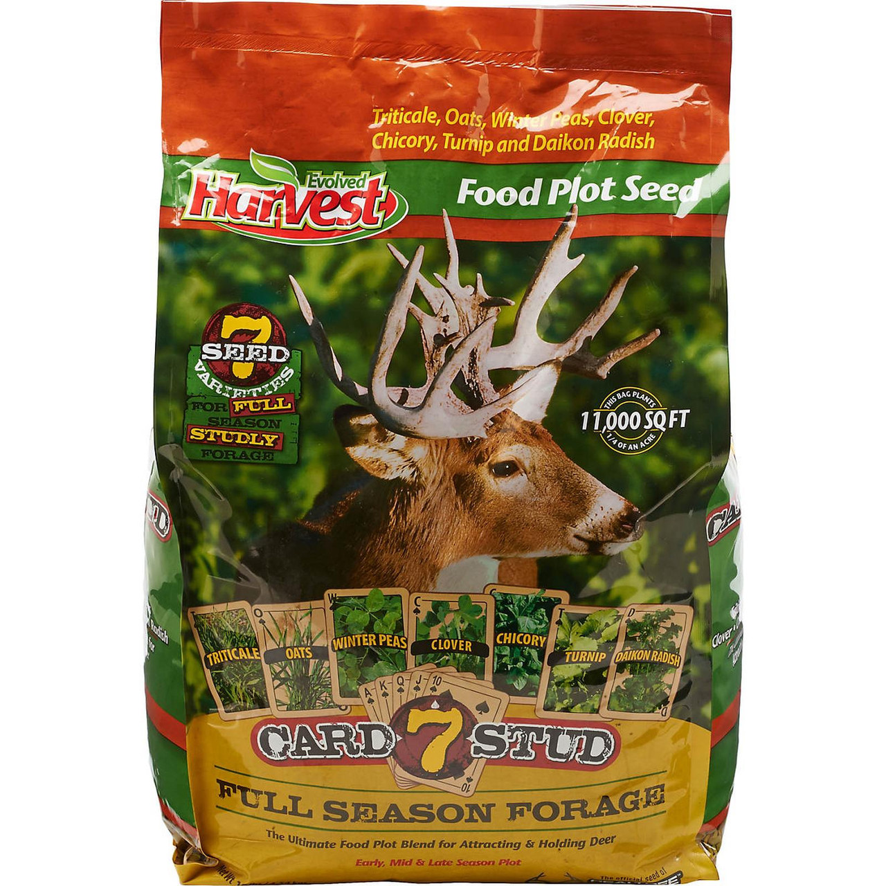 Evolved Harvest 7 Card Stud Food Plot Blend, 1/4 Acre - Fin Feather Fur ...