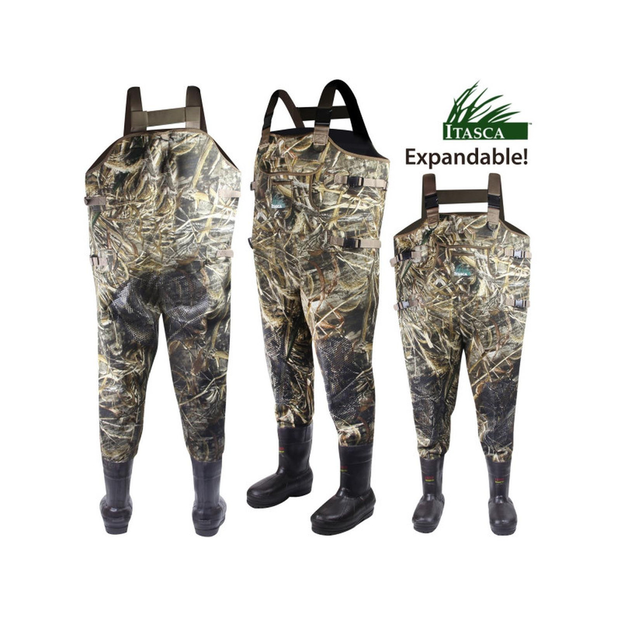Itasca 6340830 Marsh King Expandable Insulated Max-5 Waders - Fin ...