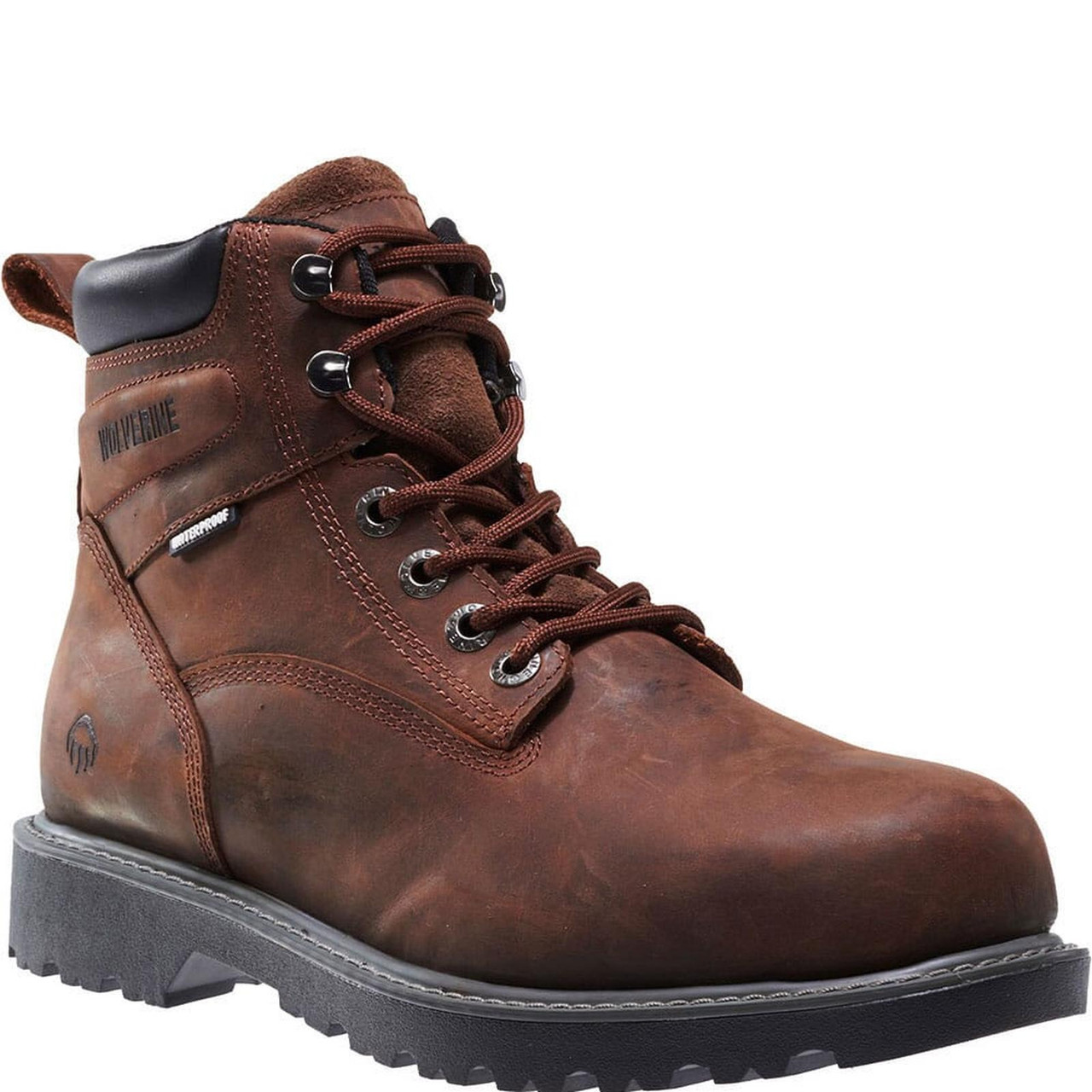 Wolverine W10633 Men's Floorhand Waterproof Steel-Toe 6" Work Boots ...