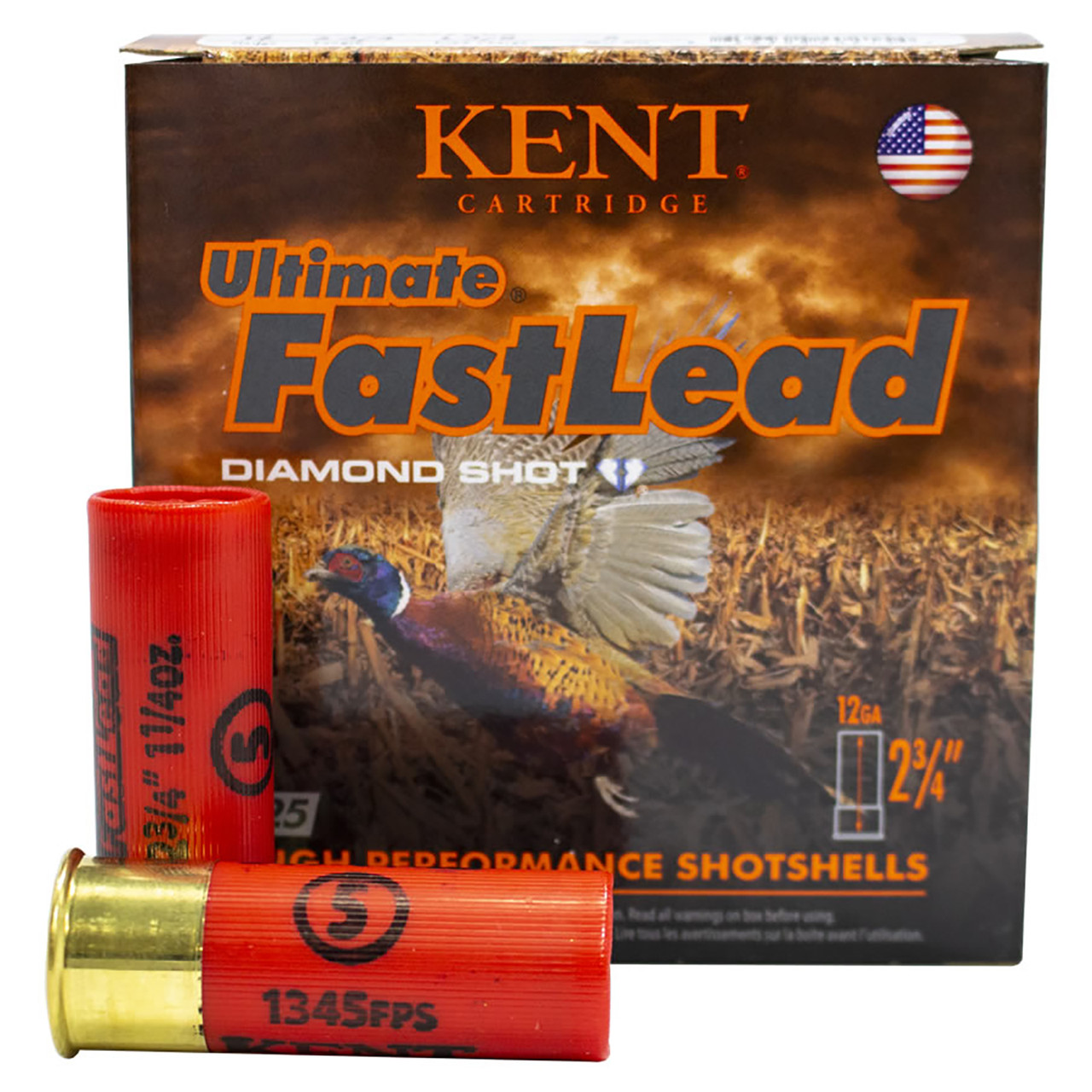 Kent Cartridge 12 Gauge 2.75 in 1 3/8 oz 5 Shot Shell Ultimate Fast ...