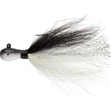 Mepps Bucktail Jig 1/8oz Black White - Fin Feather Fur Outfitters