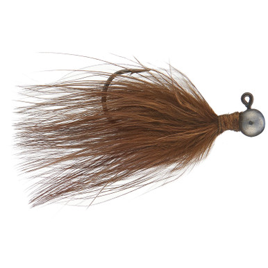 Queen Tackle L.S. Tungsten Ping Hair Jig 2pk Brown 1/4 Oz - Fin Feather ...