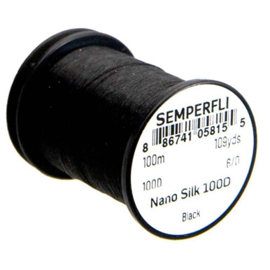 Semperfli Nano Silk 100D 6/0 Black - Fin Feather Fur Outfitters