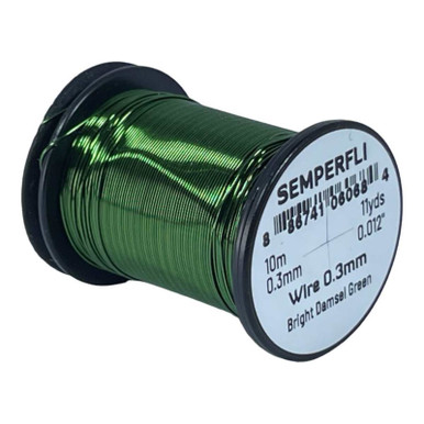 Semperfli Wire 0.3mm Bright Damsel Green - Fin Feather Fur Outfitters