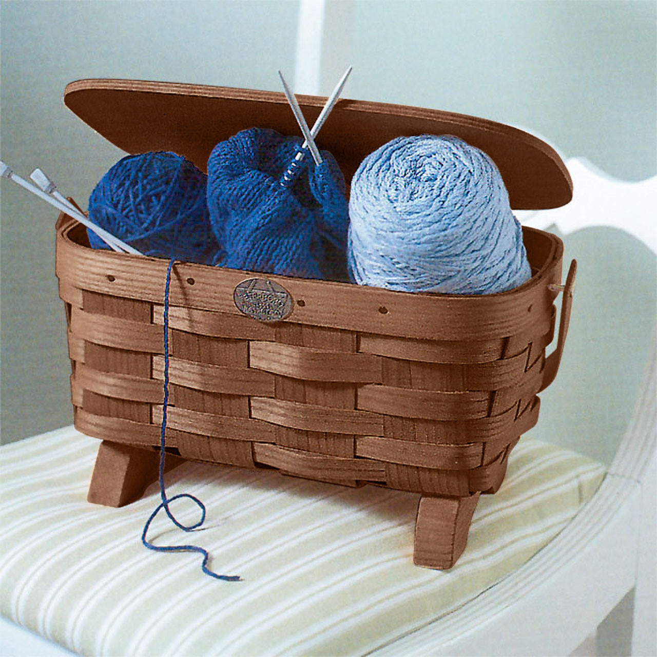 Knitting Basket with Lid