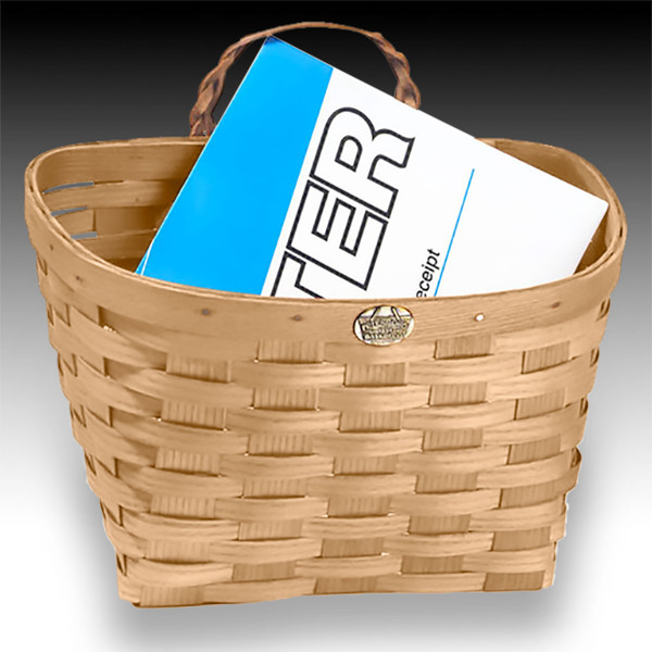 Mail Basket | Peterboro Large Mail Basket With Braided Leather Handle