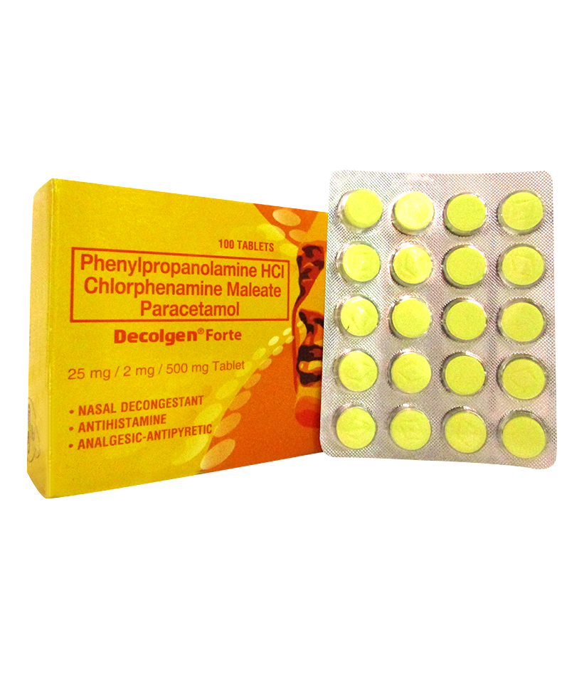 Decolgen Forte 25mg / 2mg / 500mg 1 Tablet - St. Joseph Drug - Online Store