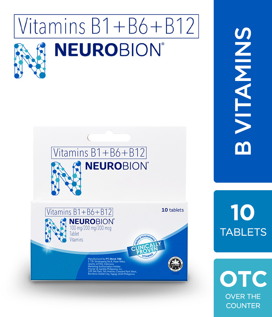 Neurobion 100mg / 200mg / 200mcg 1 Tablet - 10s - St. Joseph Drug ...