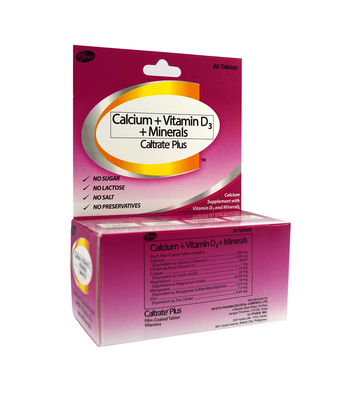 Caltrate Plus 600mg / 200IU/1mg / 50mg / 1.8mg / 7.5mg 1 Tablet - St ...