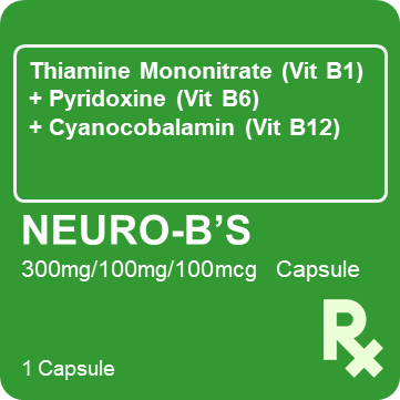 Neuro-B's 300mg / 100mg / 100mcg Capsule - St. Joseph Drug - Online Store