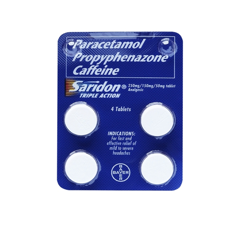 Saridon Triple Action 250mg / 150mg / 50mg 1 Tablet - St. Joseph Drug ...