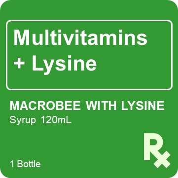 Macrobee with Lysine Syrup 120mL - St. Joseph Drug - Online Store