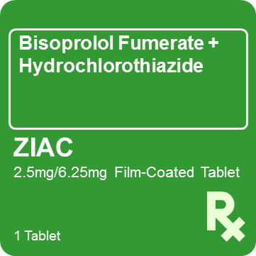Ziac 2.5mg/6.25mg 1 Tablet - St. Joseph Drug - Online Store