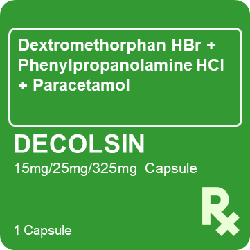Decolsin 15mg / 25mg / 325mg 1 Capsule - St. Joseph Drug - Online Store