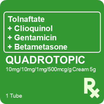 Quadrotopic 10mg/10mg/1mg/500mcg Cream Tube 5g - St. Joseph Drug ...