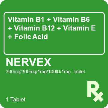 Nervex 300mg / 300mg / 1mg / 100IU/1mg 1 Tablet - St. Joseph Drug ...