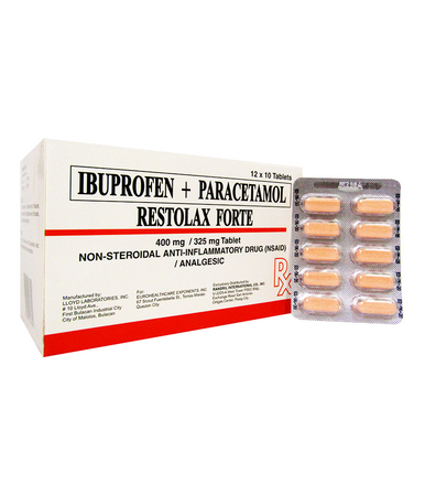 Restolax Forte 325mg / 400mg 1 Tablet - St. Joseph Drug - Online Store