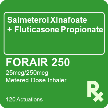 Forair 250 25mcg / 250mcg / Actuation Metered-Dose Inhaler 120 ...