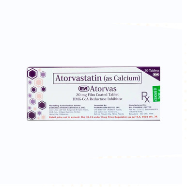 Atorvas 20mg 1 Tablet - St. Joseph Drug - Online Store