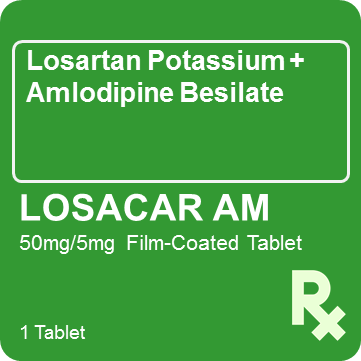 Losacar AM 5mg/50mg 1 Tablet - St. Joseph Drug - Online Store