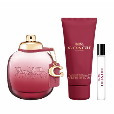 COACH WILD ROSE 3 PCS SET FOR WOMEN: 3 OZ EAU DE PARFUM SPRAY + 3.4 ...