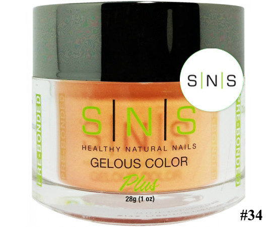 SNS Powder Color 1.5 oz - #34 Mandarin Orange - Diamond Nail Supply, LLC