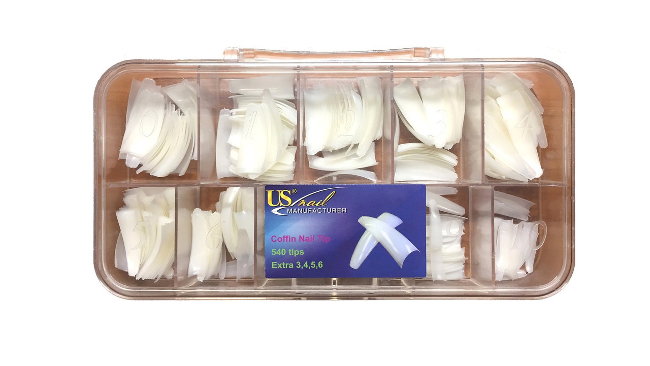 Natural Coffin Tip 540 tips/ Box - Diamond Nail Supply, LLC