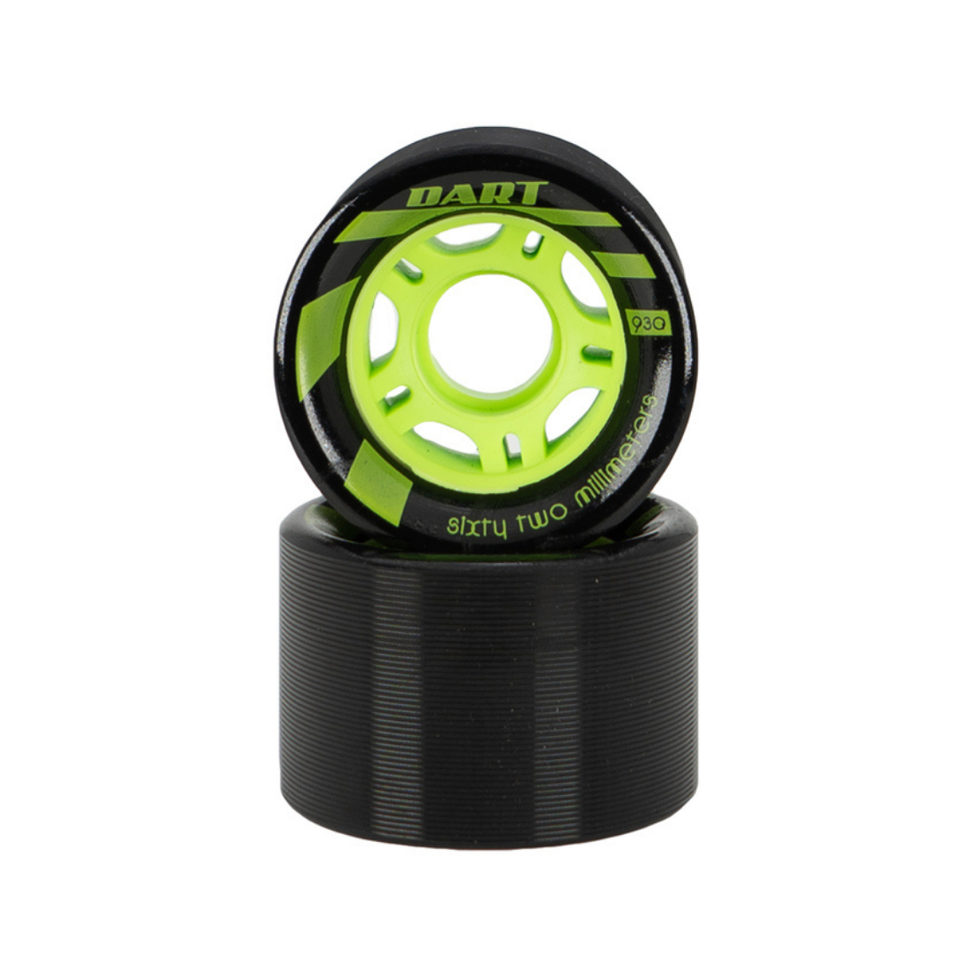 Riedell Dart Roller Skate Wheels and Bearings - 62mm, 93A