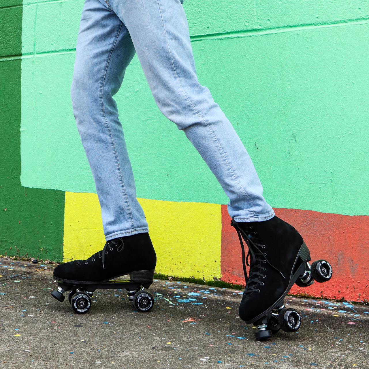 Sure-Grip Boardwalk Plus Suede Roller Skates - Blue & Black