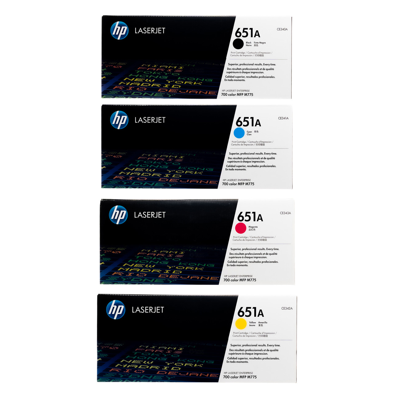 HP 651A Set | 4-Pack Original Toner Combo | All Four Colors Included ...