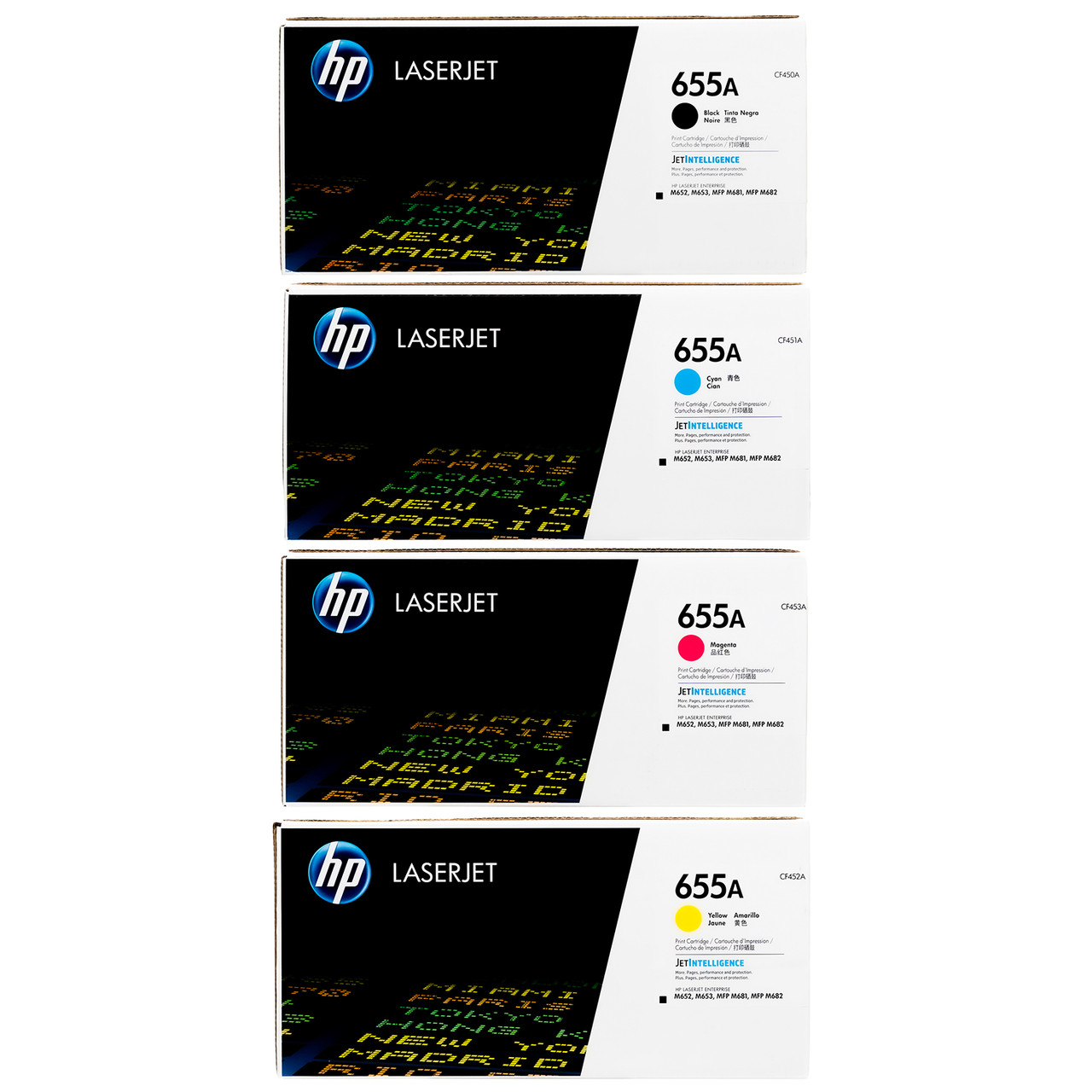 HP 655A Set | 4-Pack Original Toner Combo | All Four Colors Included ...