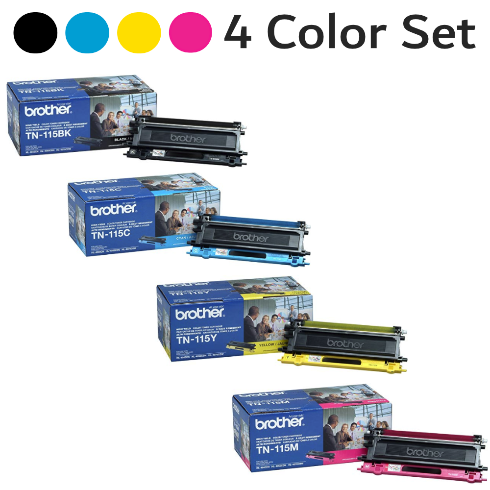 Brother TN-115 Set | 4-Pack Original Toner Combo | 4 Colors - Toner Buzz