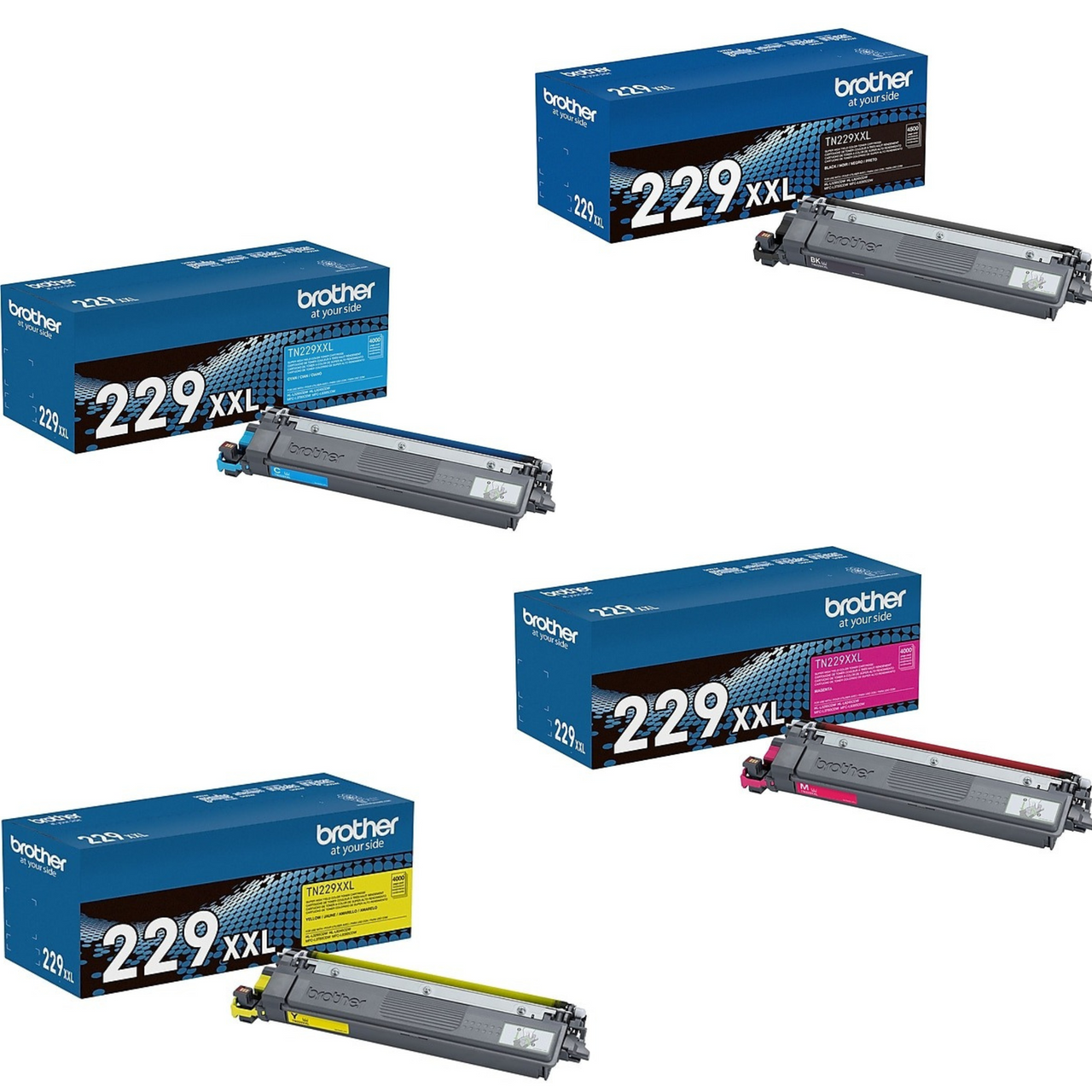 Brother TN229XXL Set | 4-Pack Original Toner Combo | 4 Colors - Toner Buzz