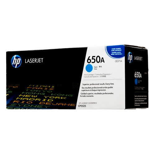 Original HP 650A CE271A Cyan LaserJet Toner Cartridge - Toner Buzz