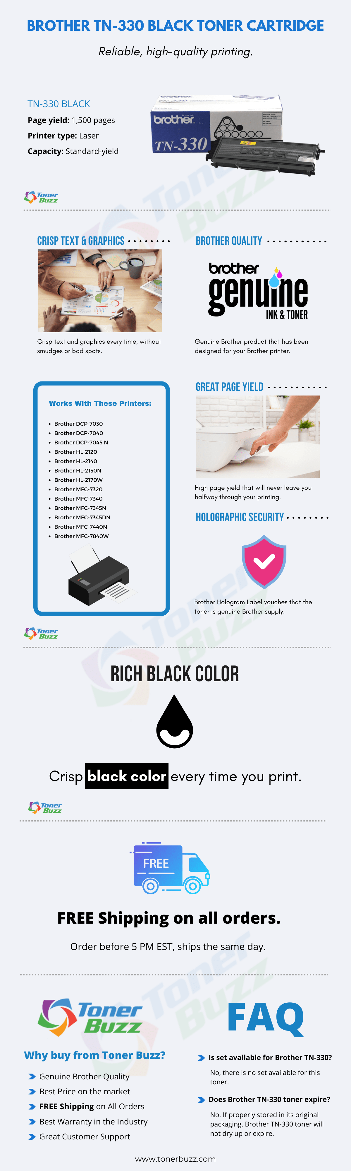 TN330 | Original Brother Toner Cartridge - Black - Toner Buzz