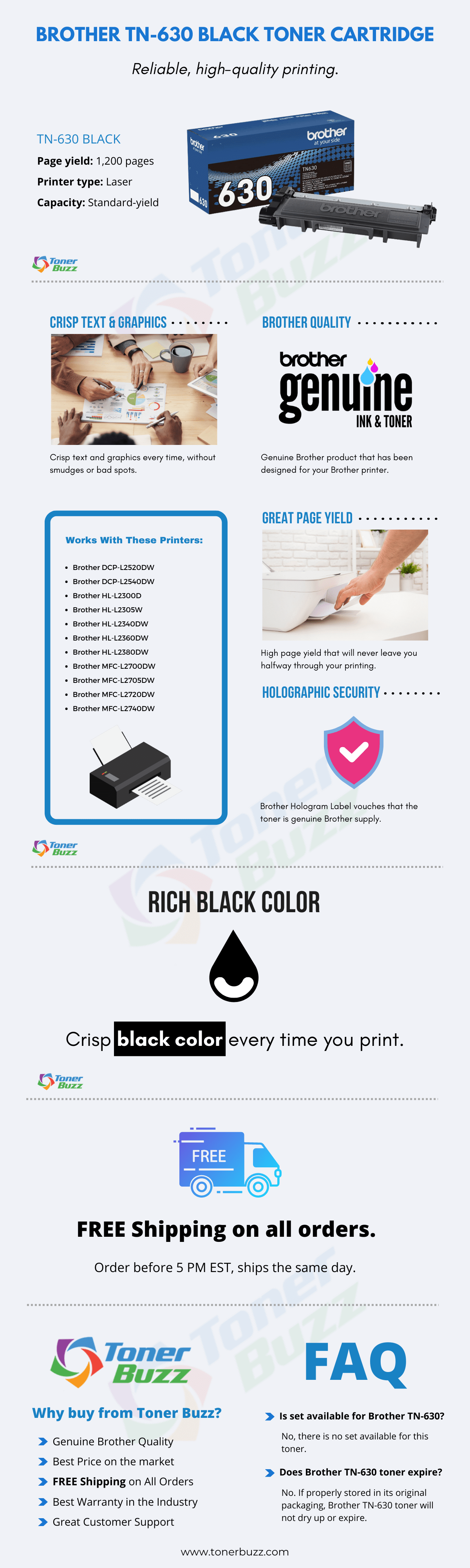 TN-630 | Original Brother Toner Cartridge – Black - Toner Buzz