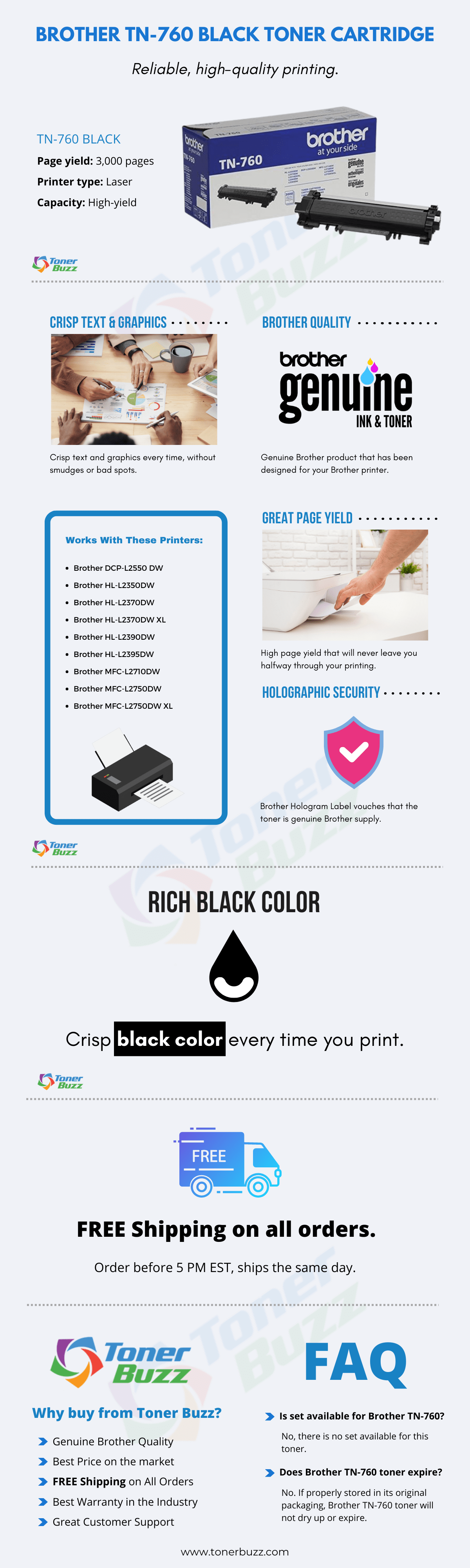 TN-760 | Original Brother High-Yield Toner Cartridge – Black - Toner Buzz