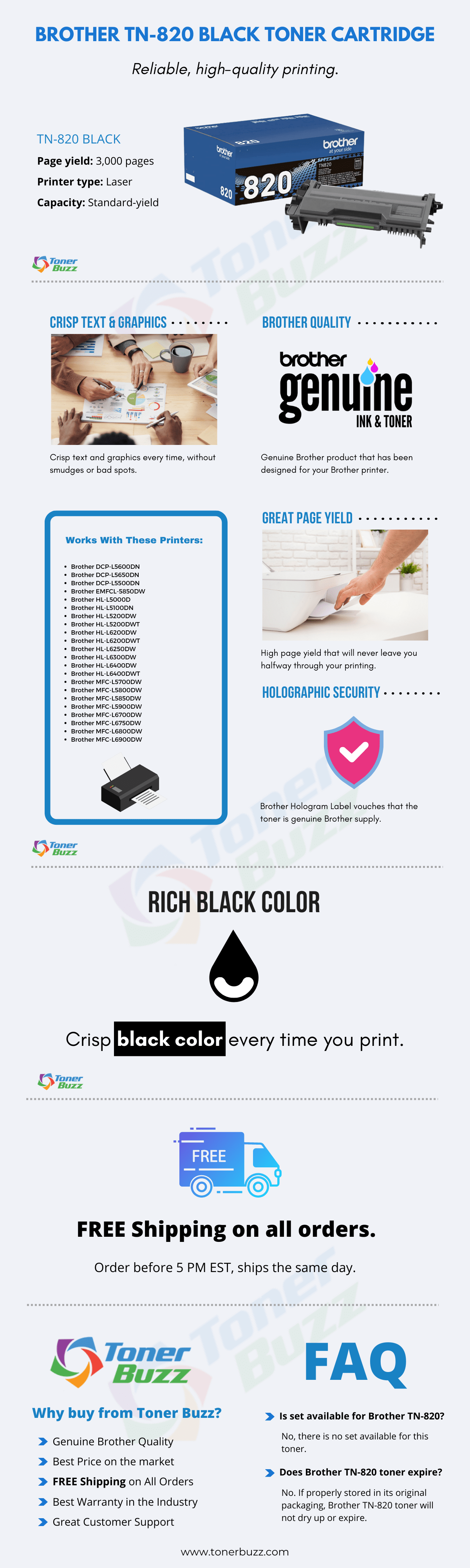 TN-820 | Original Brother Toner Cartridge – Black - Toner Buzz